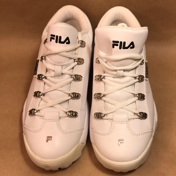 Fila | Shoes | Fila Mens White Leather Chunky Strada Boot Sneakers ...